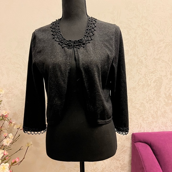 spense evening | Sweaters | Spense Evening Beaded Black Cardigan | Poshmark